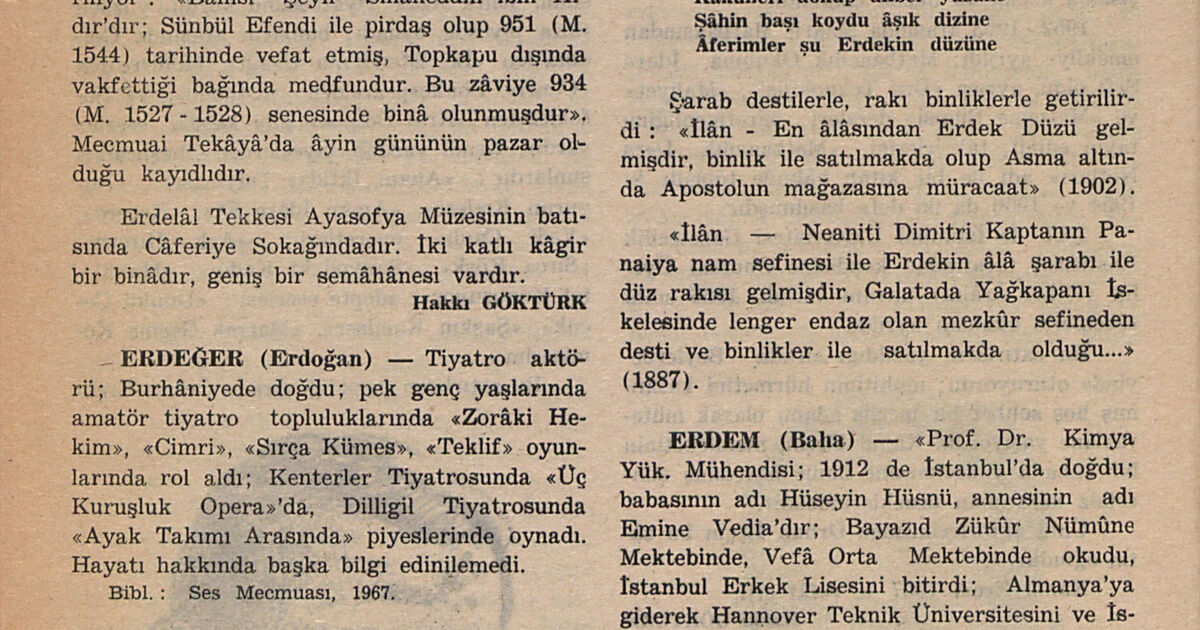 Istanbul Encyclopedia: ERDEBİL TEKKESİ