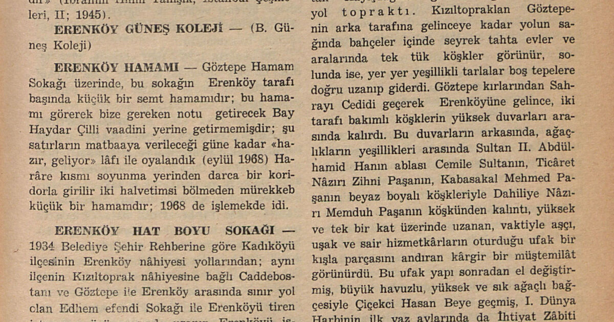 Istanbul Encyclopedia: ERENKÖY İHTİYAT ZÂBİT TÂLİMGÂHI