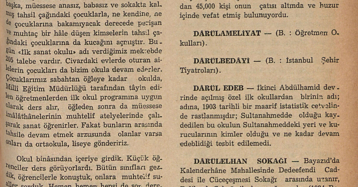 Istanbul Encyclopedia: DÂRÜL EDEB