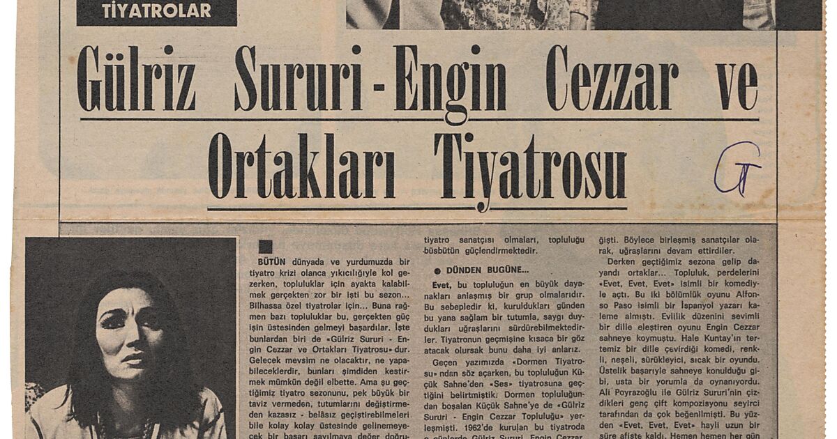 Istanbul Encyclopedia: Magazine page about Gülriz Sururi-Engin Cezzar ...