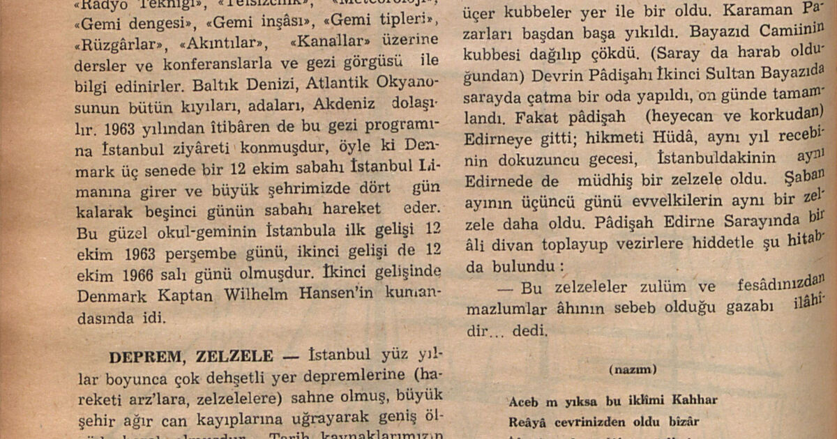 Istanbul Encyclopedia: DEPREM, ZELZELE