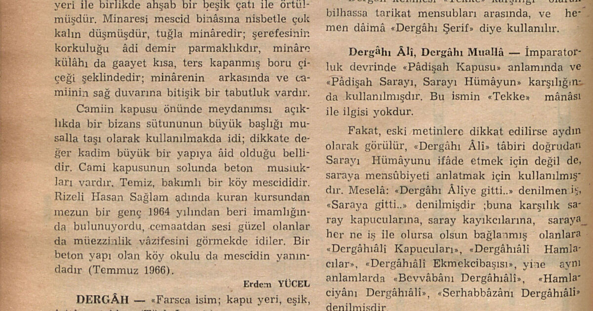 Istanbul Encyclopedia: DERGÂH