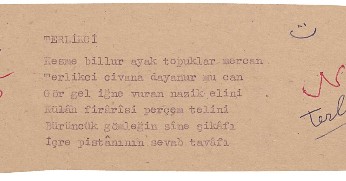 Istanbul Encyclopedia: Poem titled "Terlikci"