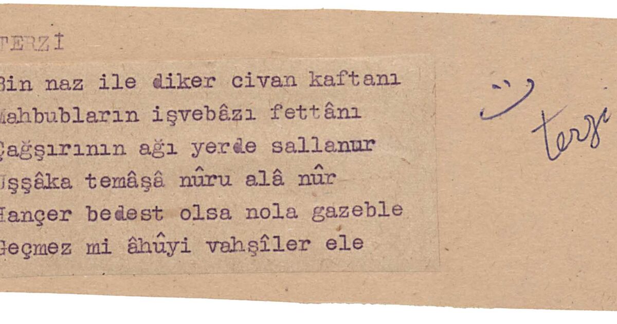 Istanbul Encyclopedia: Poem titled "Terzi"