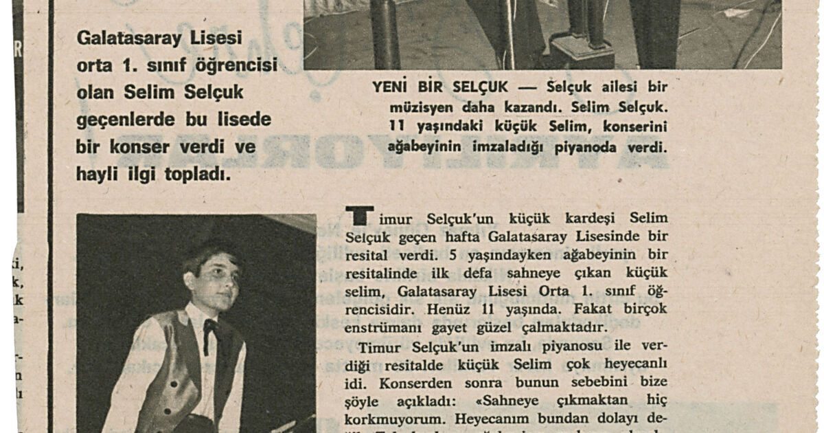Istanbul Encyclopedia: Clipping about Selim Selçuk