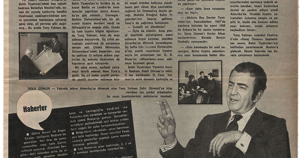Istanbul Encyclopedia: Magazine page about Tunç Yalman