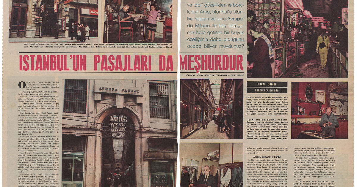 Istanbul Encyclopedia: Magazine pages about Istanbul's arcades