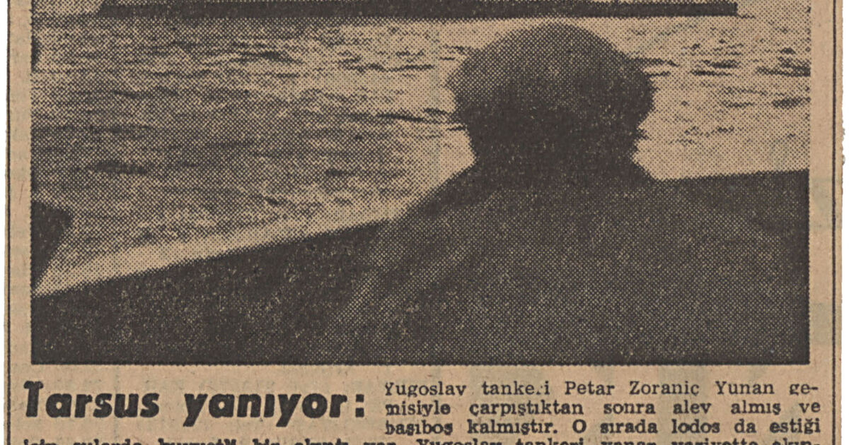 Istanbul Encyclopedia: Clipping including photograph of burning Tarsus ...