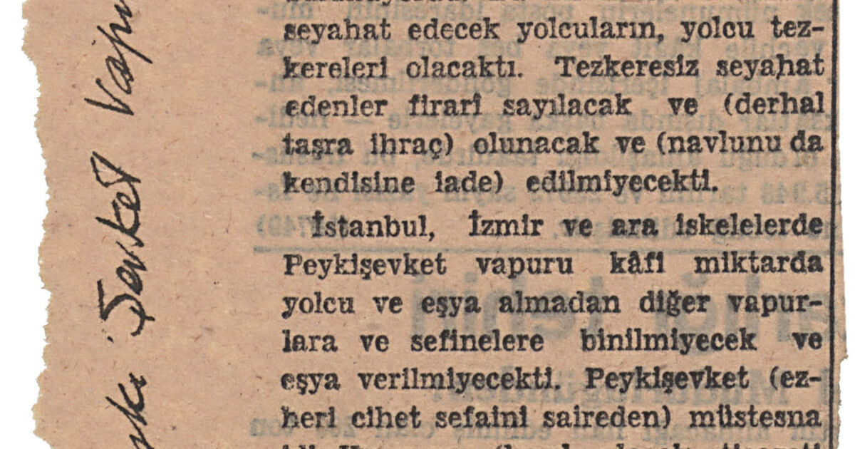 Istanbul Encyclopedia: Clipping about Peyki Şevket Ferry