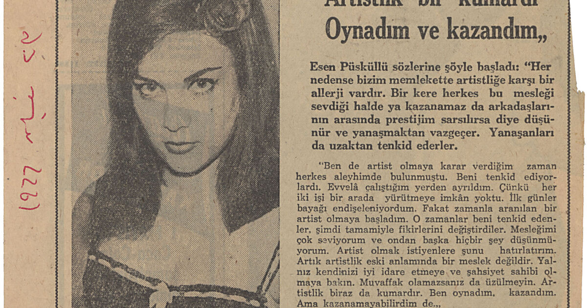 Istanbul Encyclopedia: Clipping about Esen Püsküllü