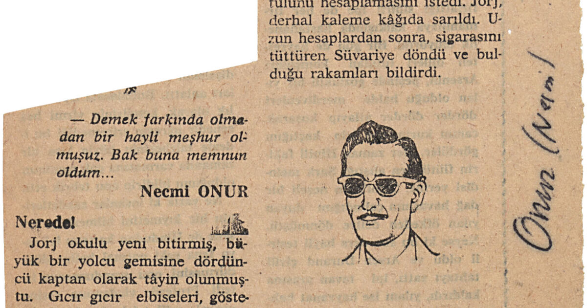 Istanbul Encyclopedia: Clipping about Necmi Onur