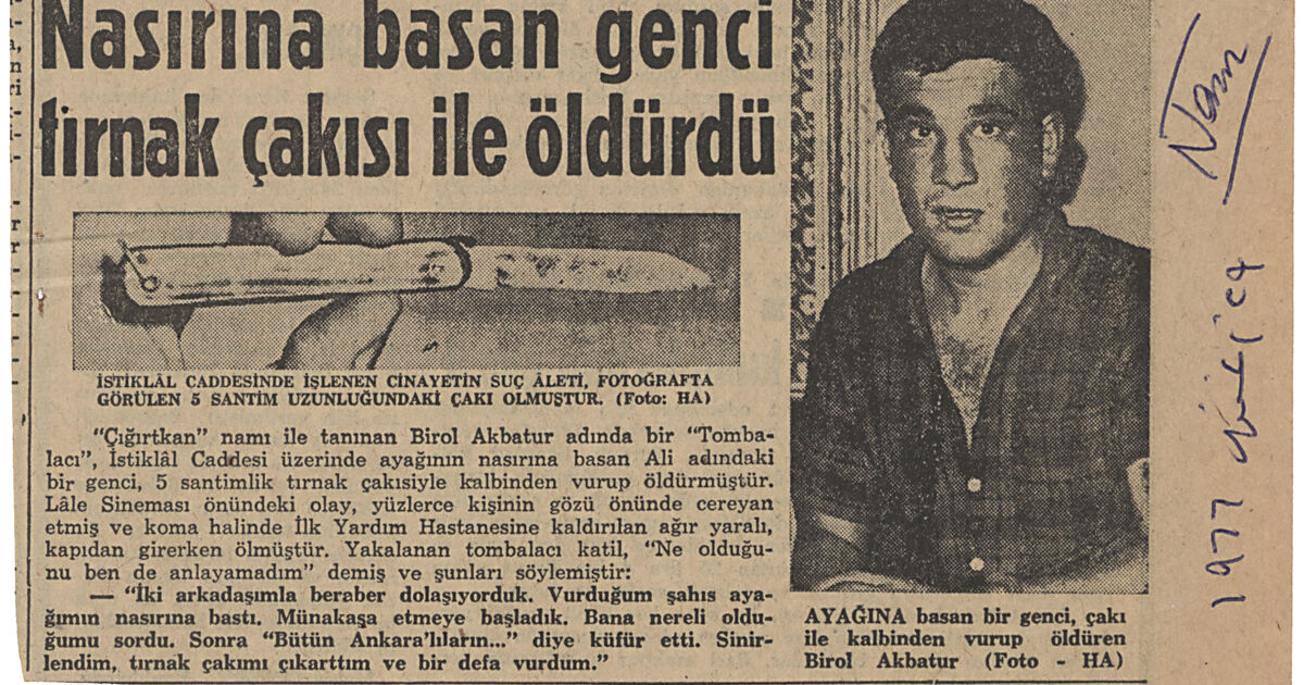 Istanbul Encyclopedia: Clipping and handwritten note related to ...