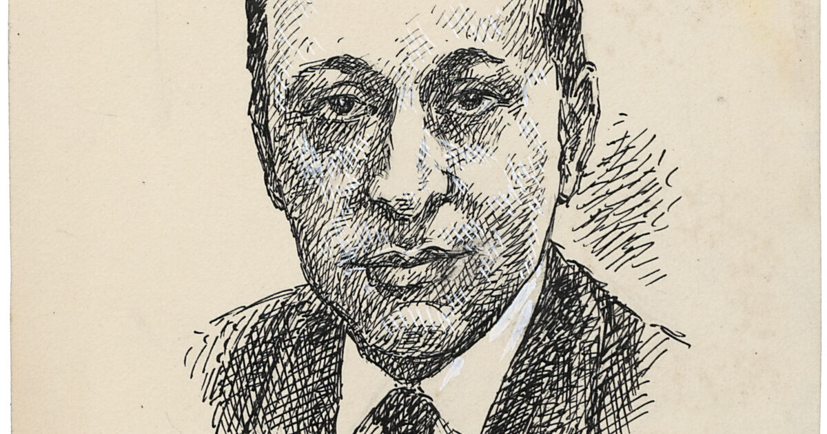 Istanbul Encyclopedia: Halman (Talat) portrait drawing