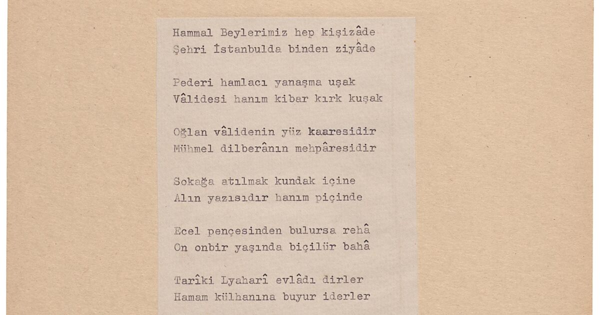 Istanbul Encyclopedia: Hammal Beyler article