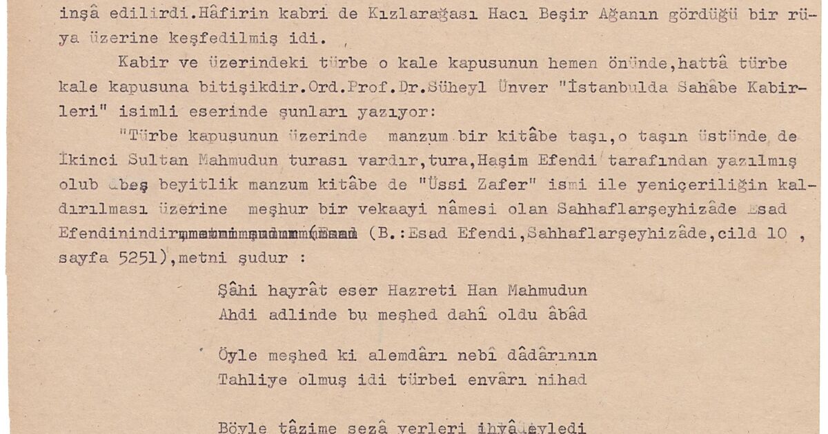 Istanbul Encyclopedia: Hâfir article