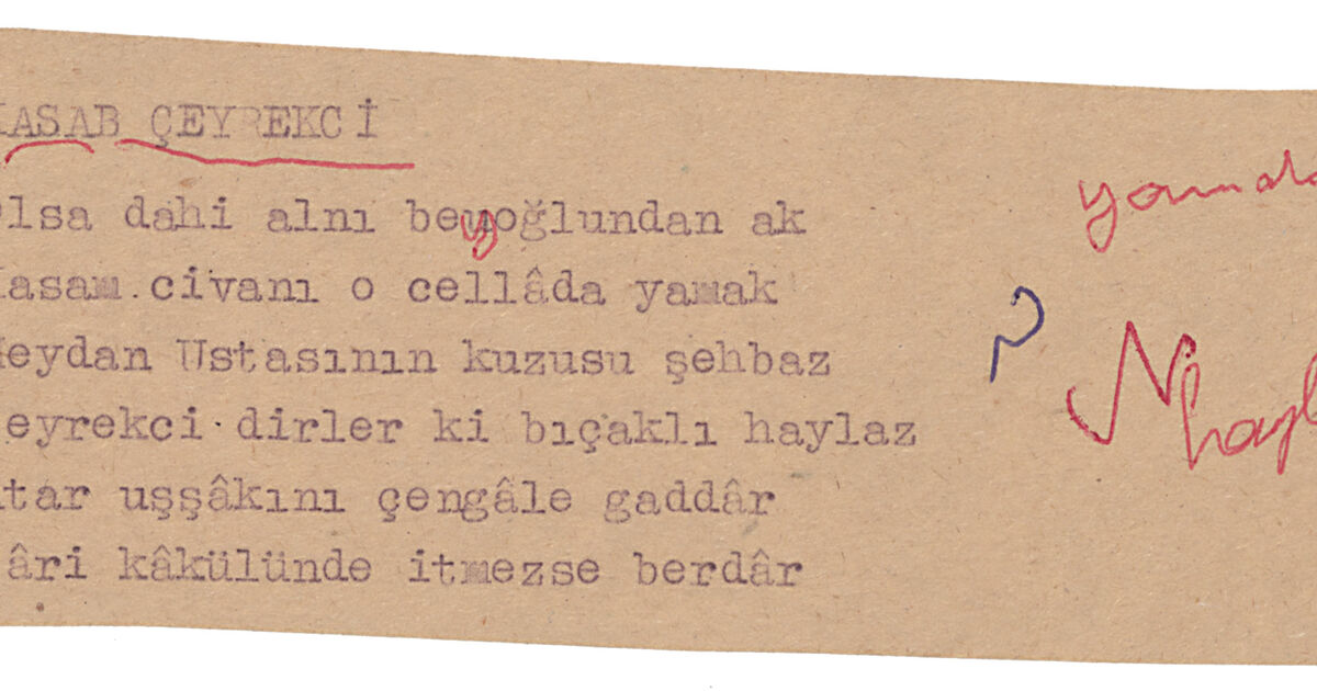 Istanbul Encyclopedia: Poem titled "Kasab Çeyrekci"