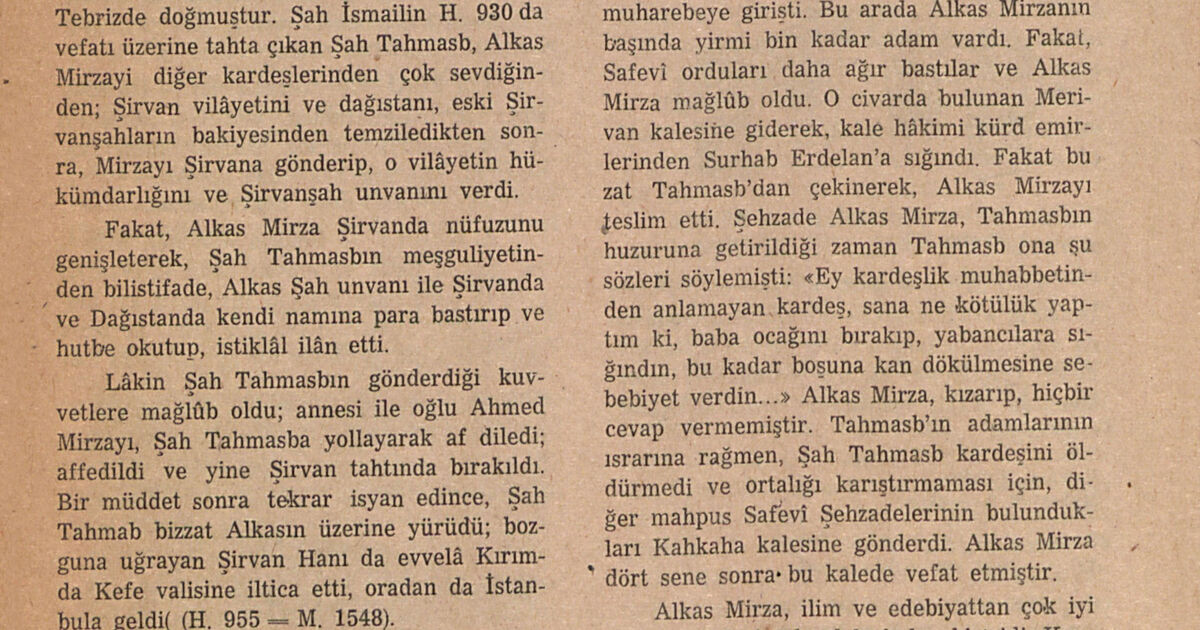 Istanbul Encyclopedia: ALKAS MİRZA