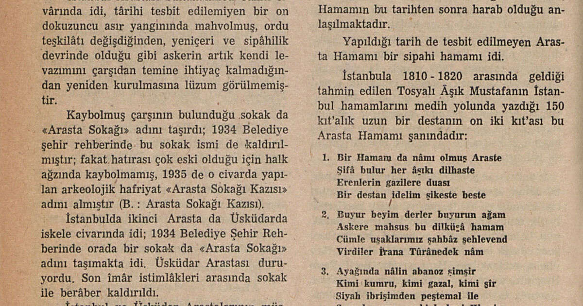 Istanbul Encyclopedia: ARASTA