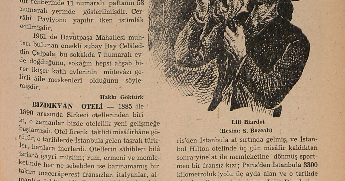 Istanbul Encyclopedia: BİARDOT (Lili)
