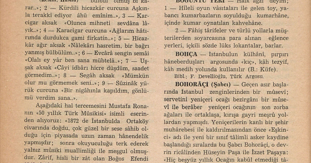 Istanbul Encyclopedia: BOHÇA