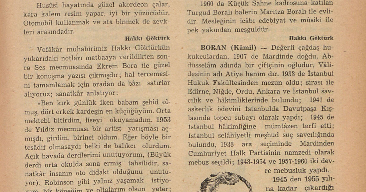 Istanbul Encyclopedia: BORALI (Turgud)