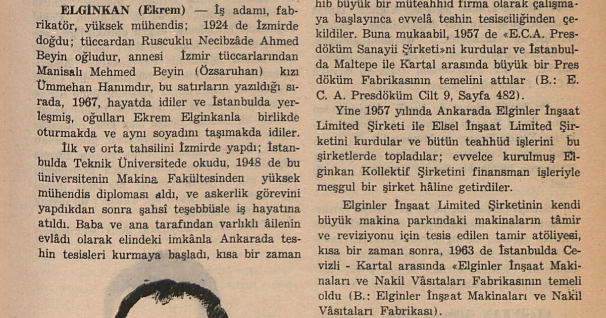 Istanbul Encyclopedia: ELGİNKAN (Ekrem)